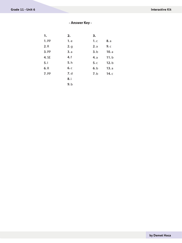 11.6 Answer Key | PDF