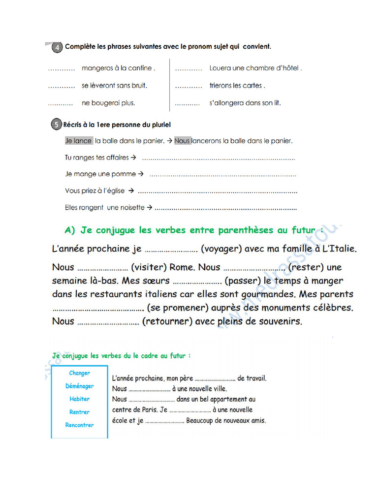 Futur Exercice | PDF