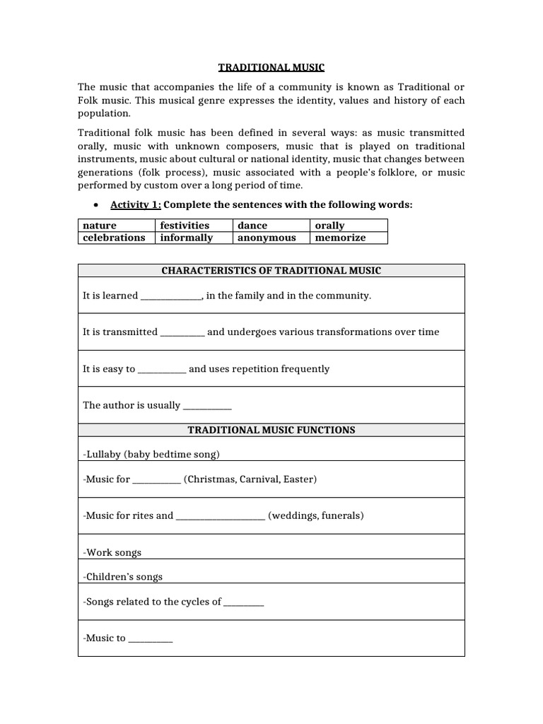 Understanding Traditional Folk Music | PDF | Folk Music | Songs