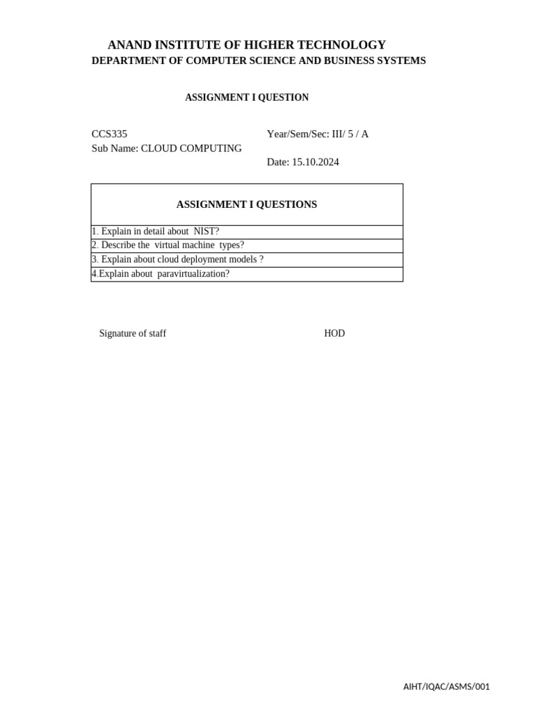 16.assignment 1 Question | PDF