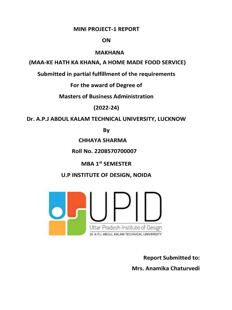 Chhaya's Miniproject | PDF