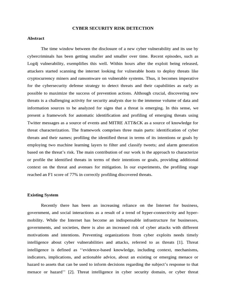 Automated Emerging Cyber Threat Identification and Profiling Based On ...