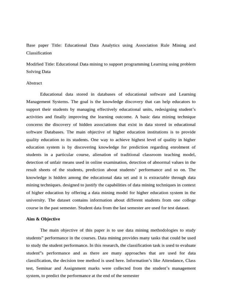 Educational Data Mining for Student Success | PDF | Java (Programming Language) | Microsoft Sql ...