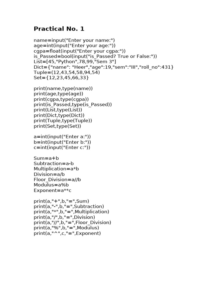 Python Data Types and Operations Guide | PDF