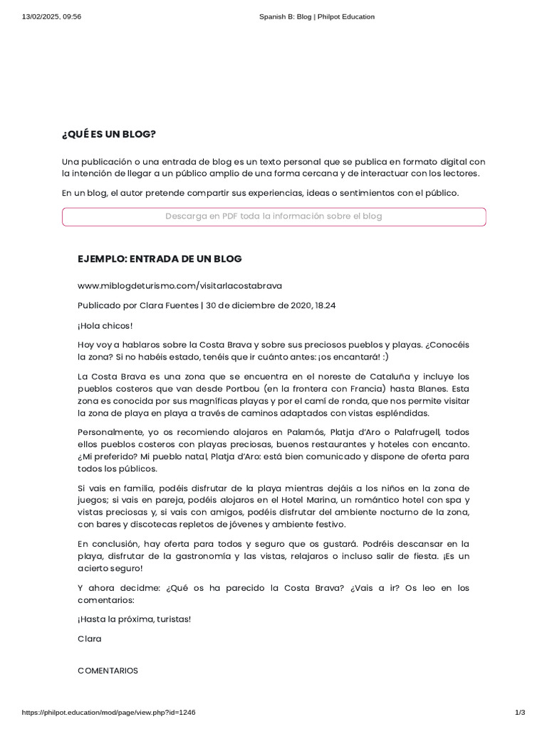 Spanish B - Blog - Philpot Education | PDF | Blog