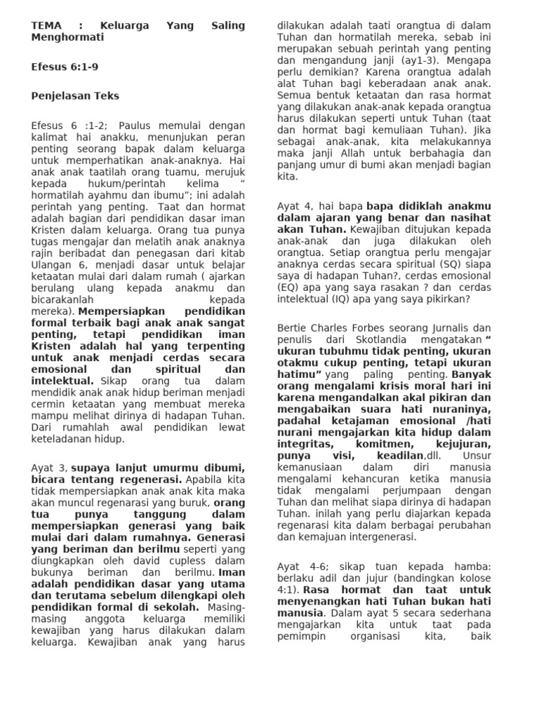 Keluarga Saling Menghormati dalam Iman | PDF