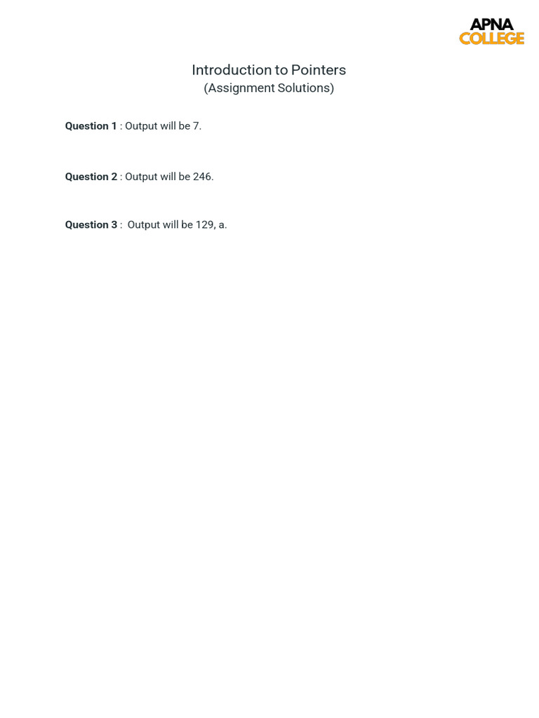 Pointers Ans | PDF