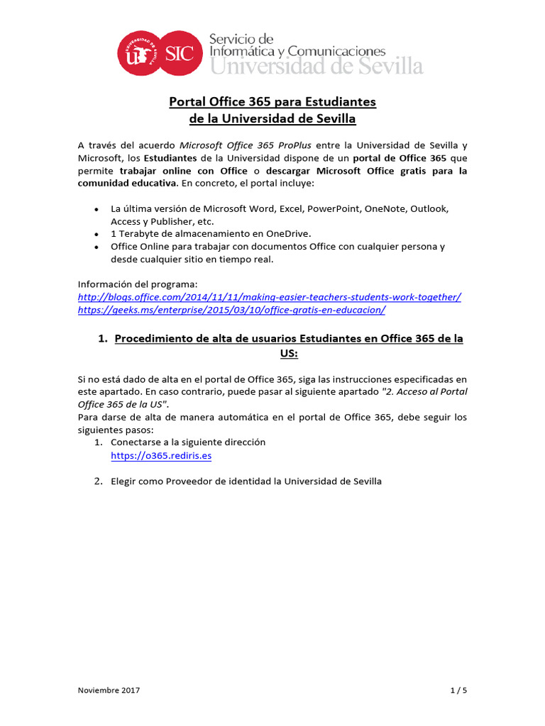 Portal Office 365 para Estudiantes US | PDF | Microsoft Office ...
