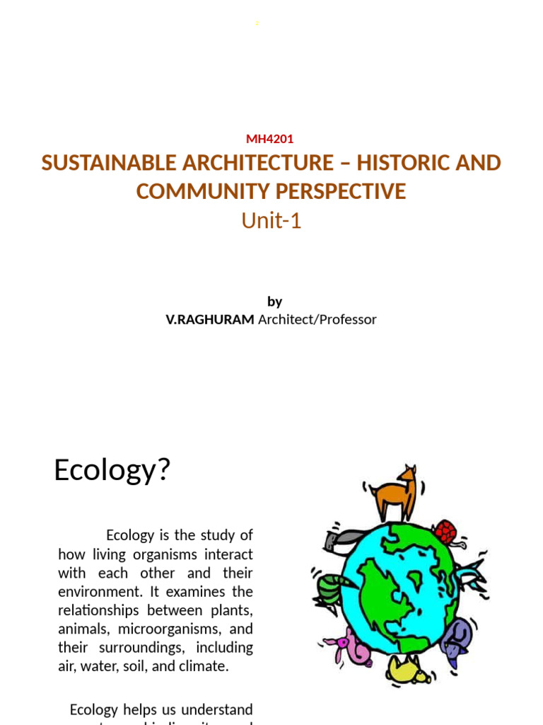 MH4201-Sustainable Architecture-Historic and Community Perspective | PDF | Ecosystem | Climate ...