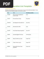 Restaurant Kitchen Prep List Template | PDF | Kitchen | Foods
