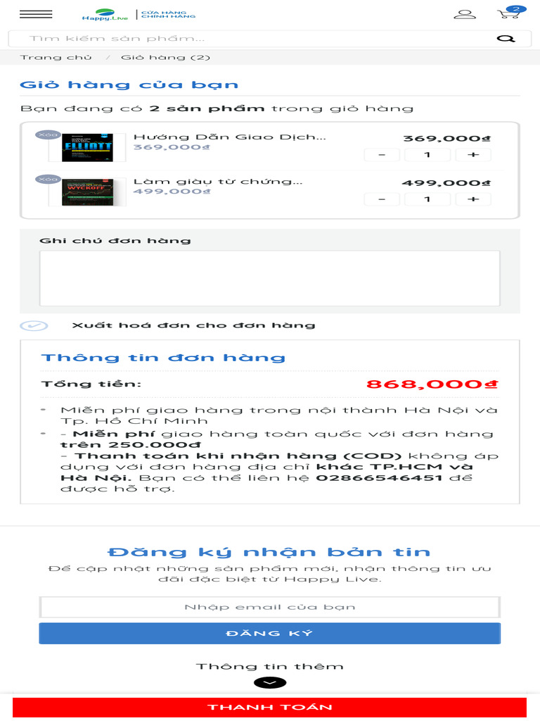 Giỏ Hàng Của Bạn - Shop Happy Live | PDF