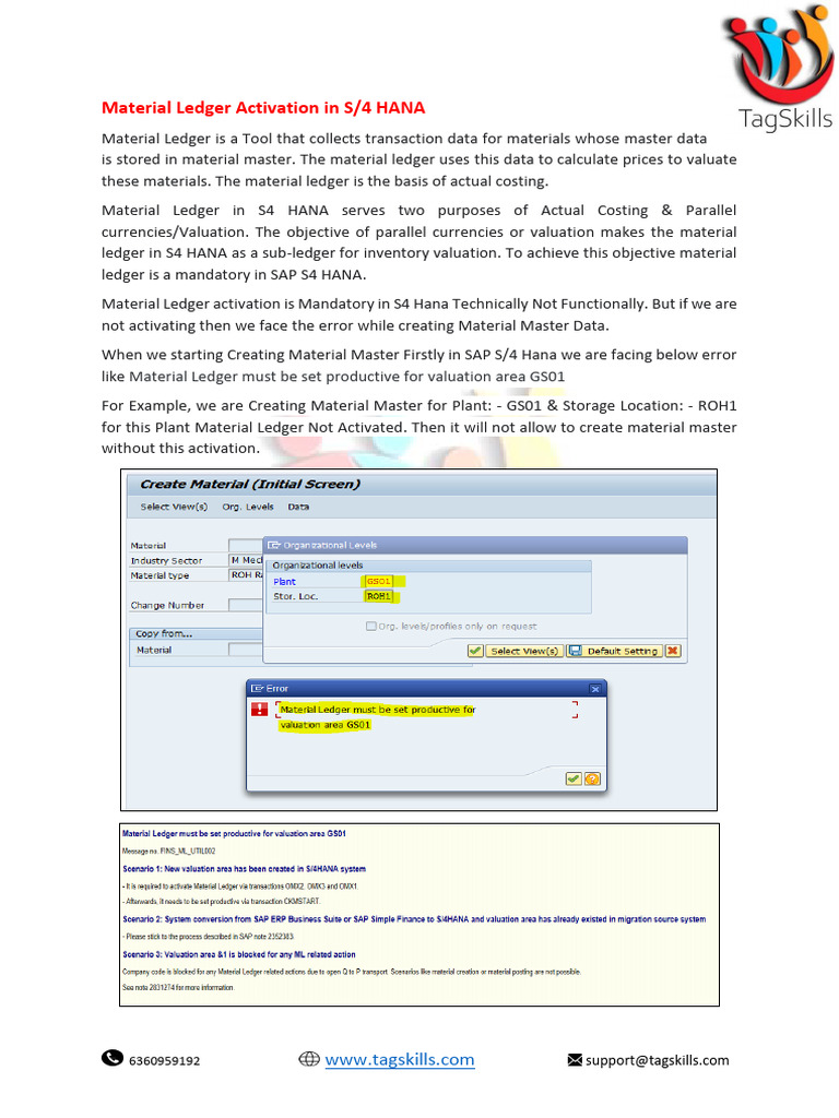 Material Ledger activation in S4HANA | PDF | Computer Science | Computing