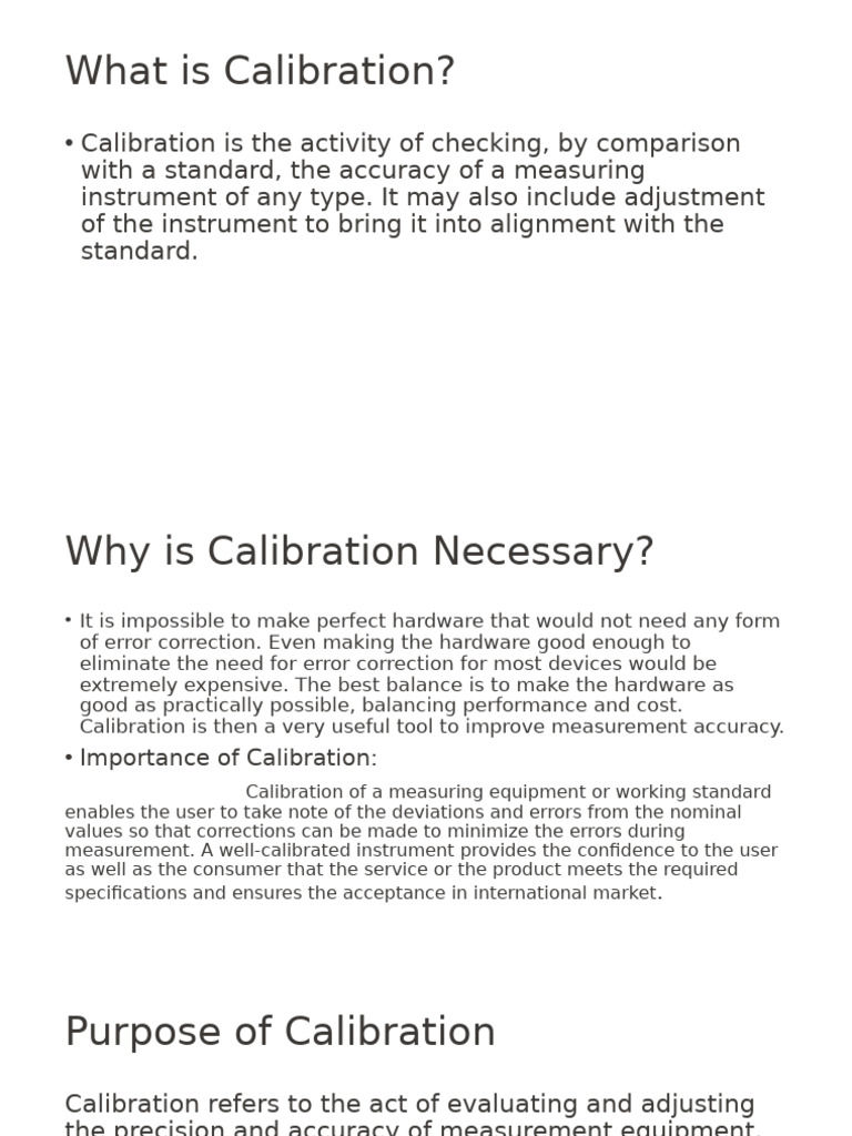 Calibration | PDF | Calibration | Accuracy And Precision