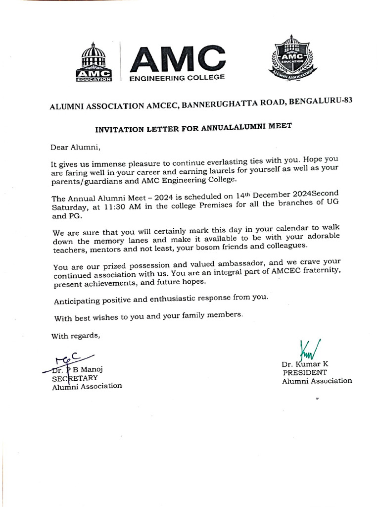 Alumni Invitation | PDF