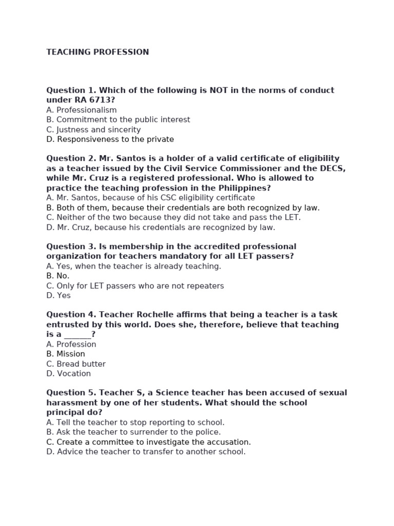 Teaching Profession Standards and Ethics | PDF | Teachers | Schools