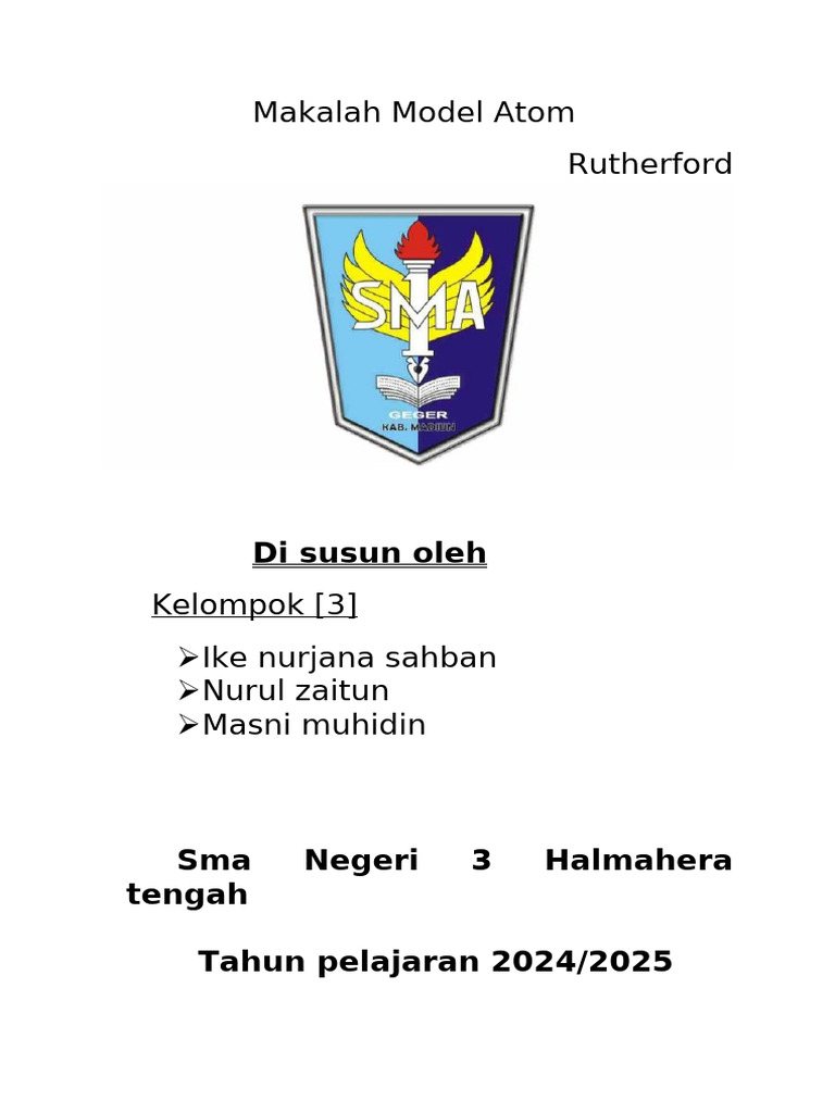 Makalah Model Atom Jana | PDF