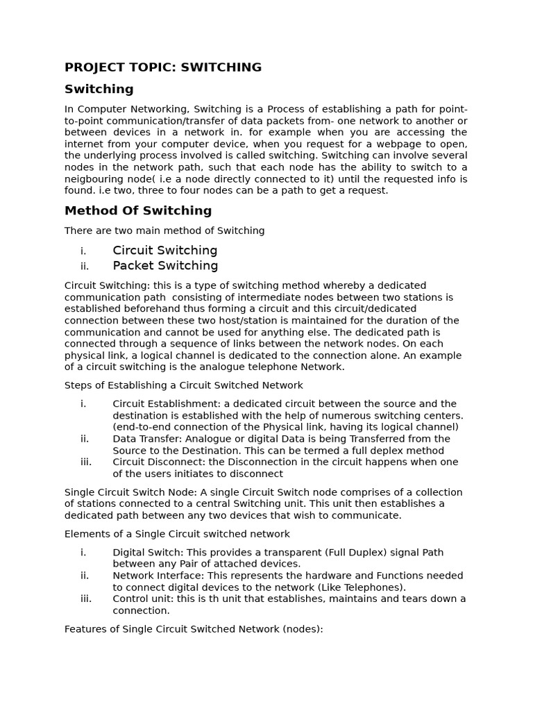 PROJECT PRESENTATION | PDF | Computer Network | Packet Switching