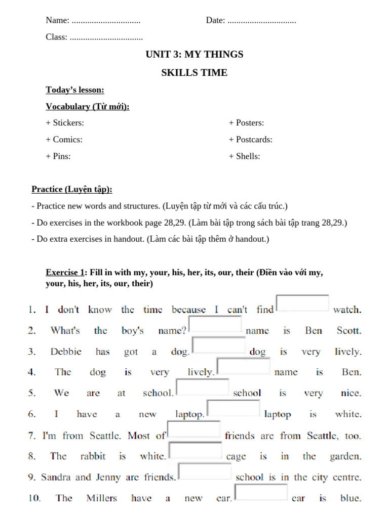 L P 3 - 14-1 - Unit 3 Skills Time | PDF