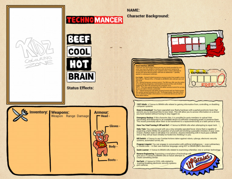 RPG Character Sheet Template | PDF