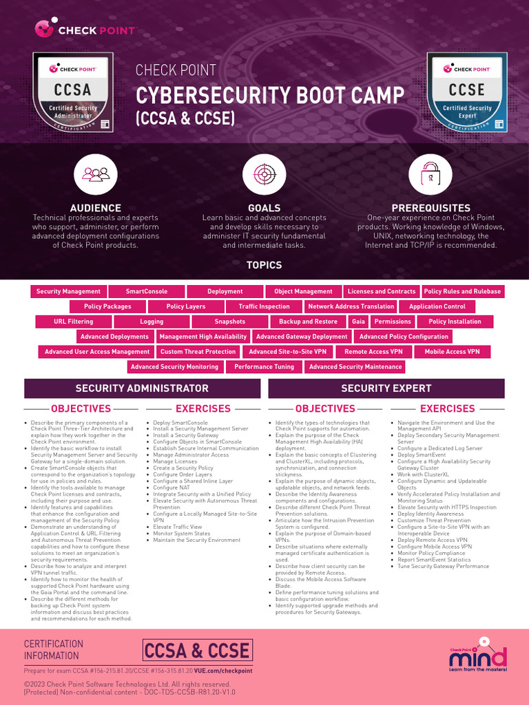 CCSA CCSE Bootcamp R81.20 | PDF | Virtual Private Network | Security