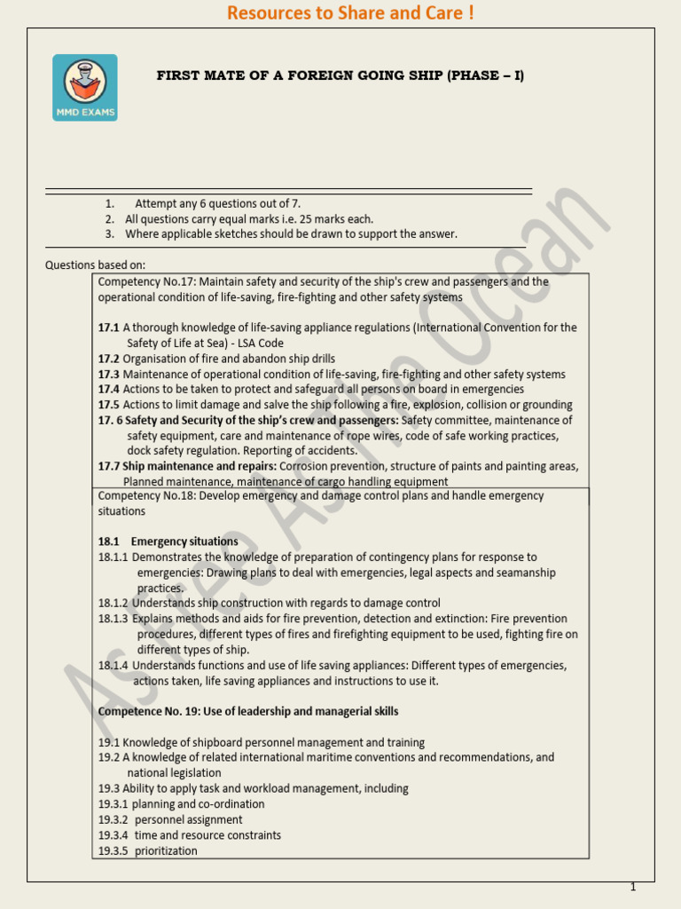 First Mate Ship Safety Exam Guide | PDF | Oil Tanker | Ships