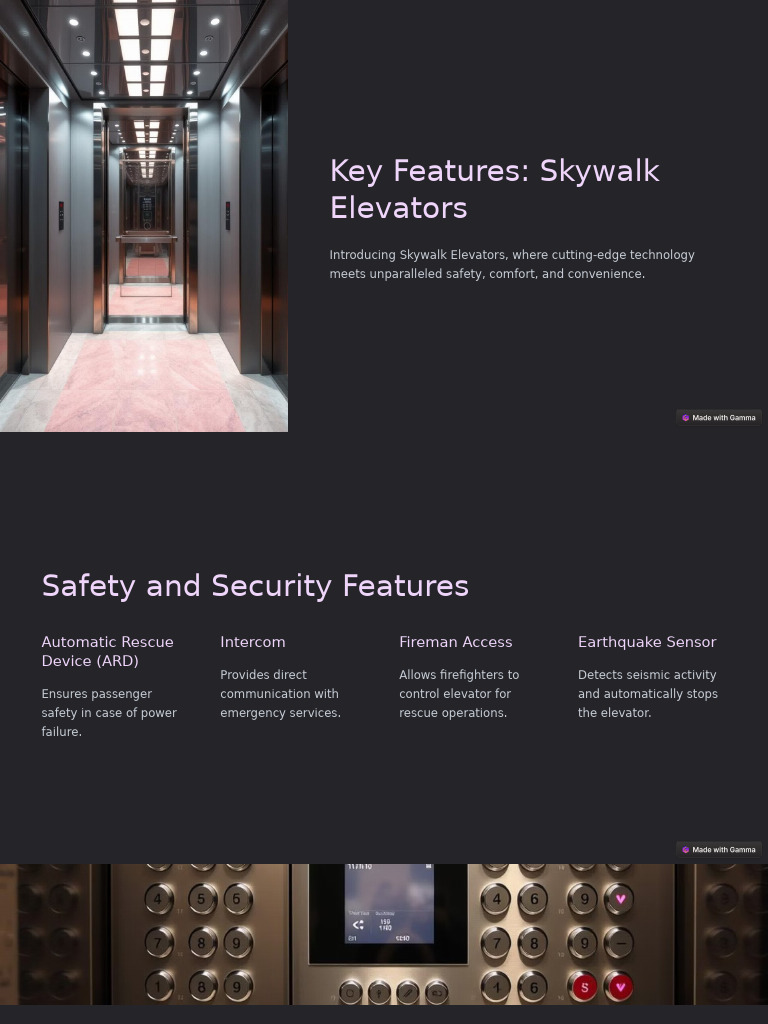 Skywalk Elevators: Safety & Comfort Features | PDF