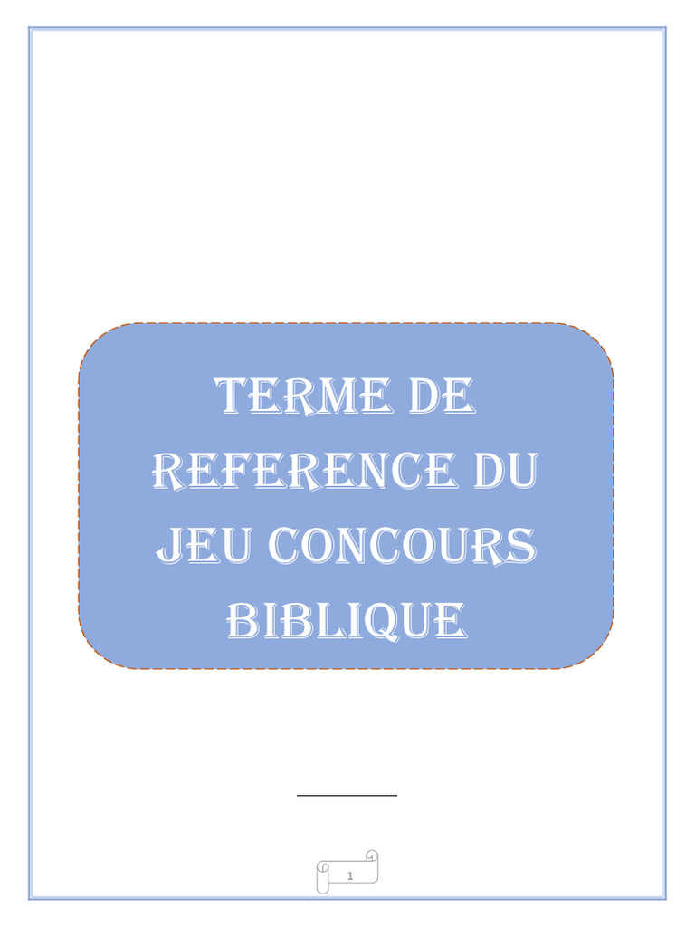 Jeu Concours Biblique 2025 : Guide Pratique | PDF