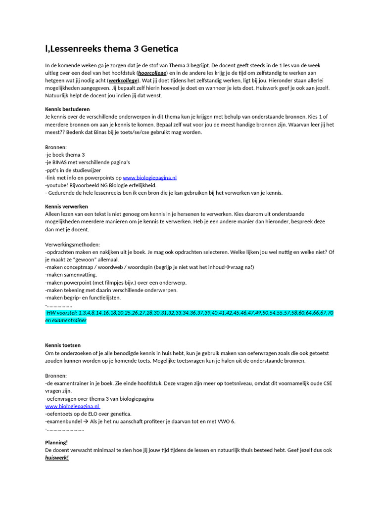 Lessenreeks Thema 3 Genetica Max Editie | PDF