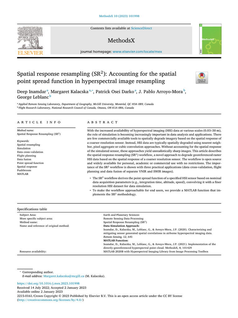 1 s2.0 S2215016123000031 Main | PDF | Pixel | Remote Sensing
