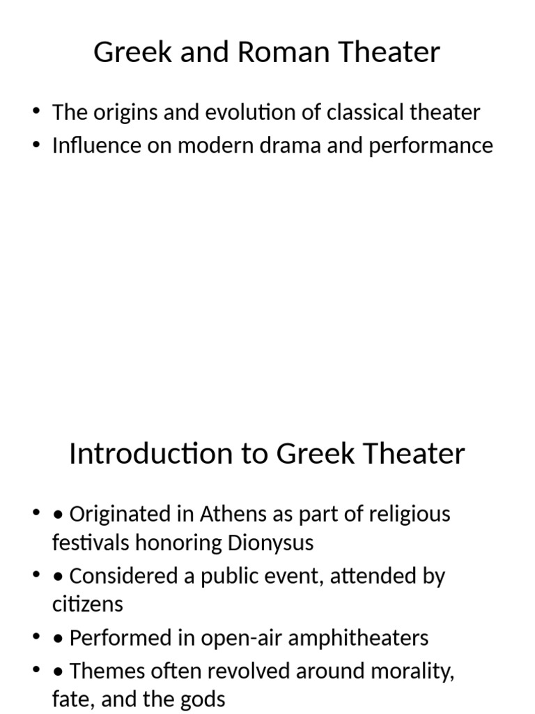 Greek and Roman Theater Overview | PDF