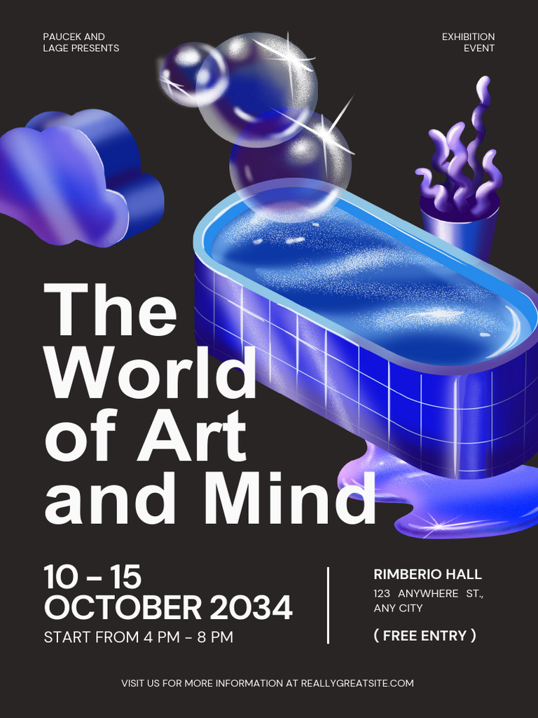 Blue Black Bold 3D Art Exhibition Poster.pdf | PDF