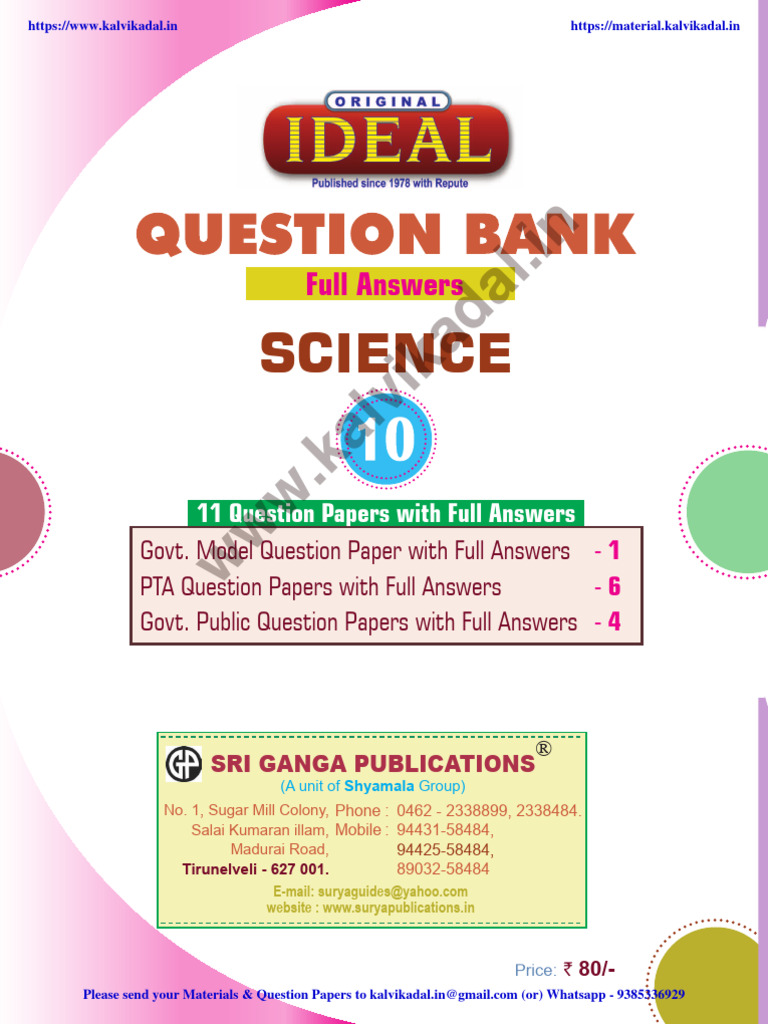 10th Science Question Bank With Answer,PTA EM | PDF | Gases | Solubility