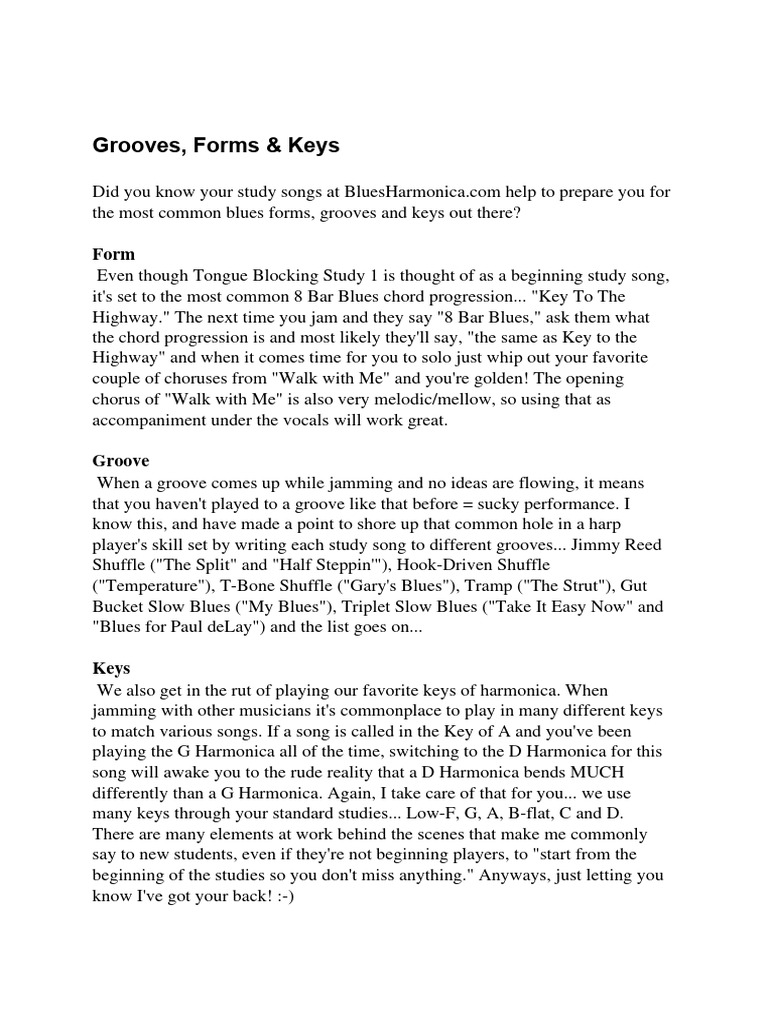 Grooves, Forms & Keys | PDF