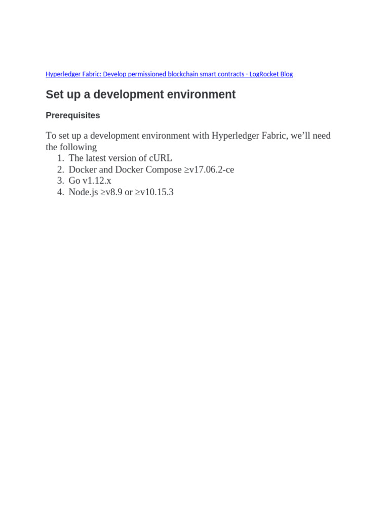 Hyperledger Fabric SET UP | PDF | Computing | Software