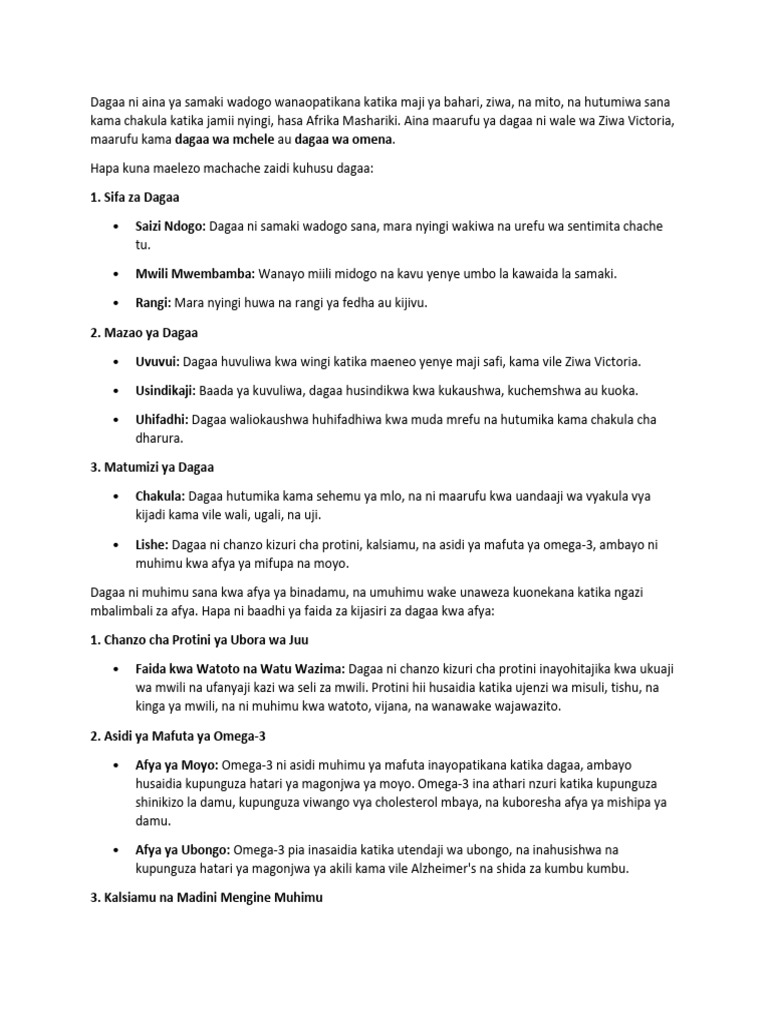 Hints Related To Dagaa | PDF