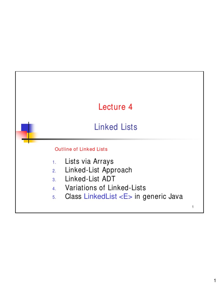 Linked Lists in Java: Concepts & Implementation | PDF | Array Data ...