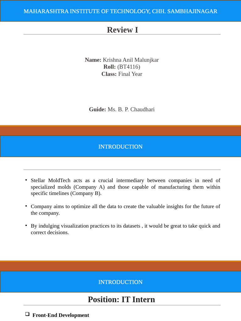 Review 1 Internship-Omkar | PDF