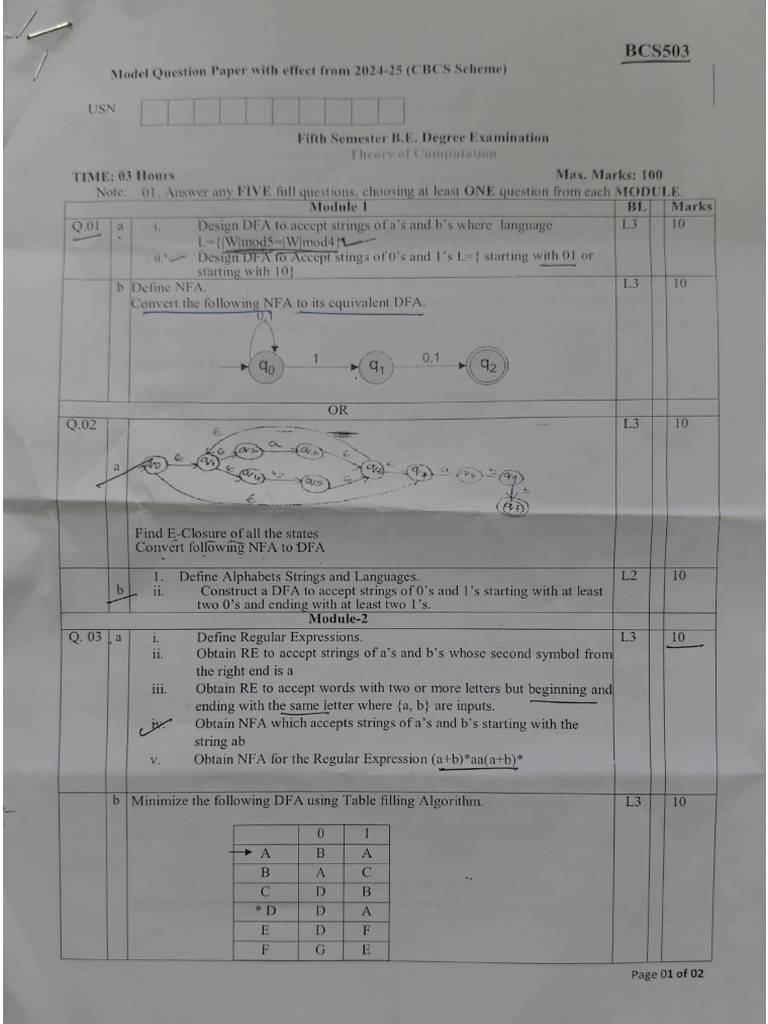 Toc New Cse Solved Pyq | PDF