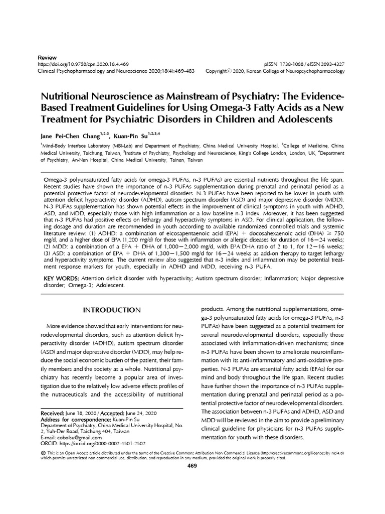 Nutritional Neuroscience | PDF | Major Depressive Disorder | Attention ...