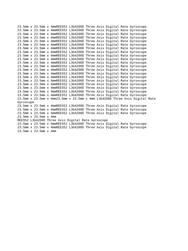 REES52 L3G4200D Three Axis Digital | PDF