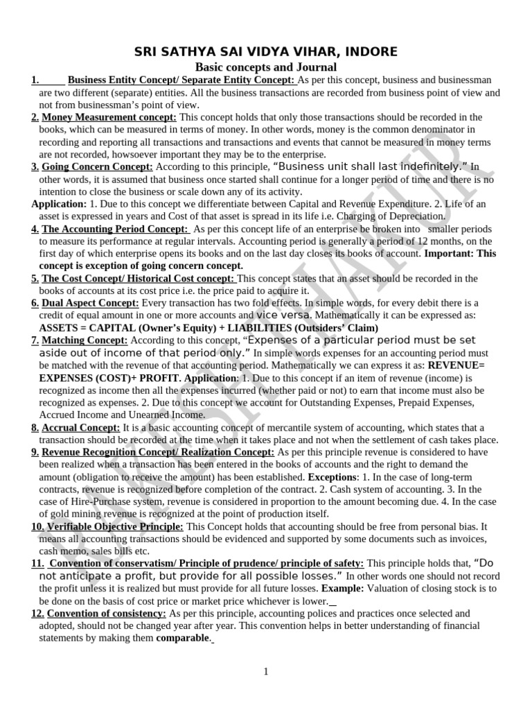 Class XI - Basic Concepts, Jouranal and Ledger | PDF | Debits And Credits | Banks