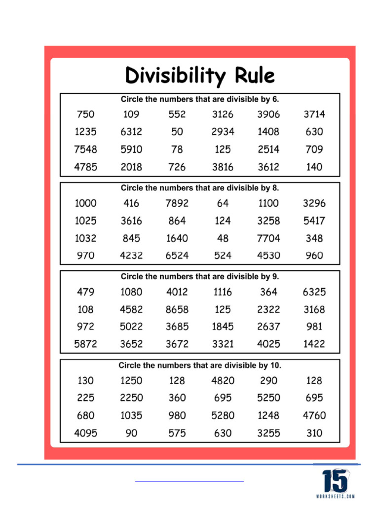 Divisibility Rules 5 | PDF