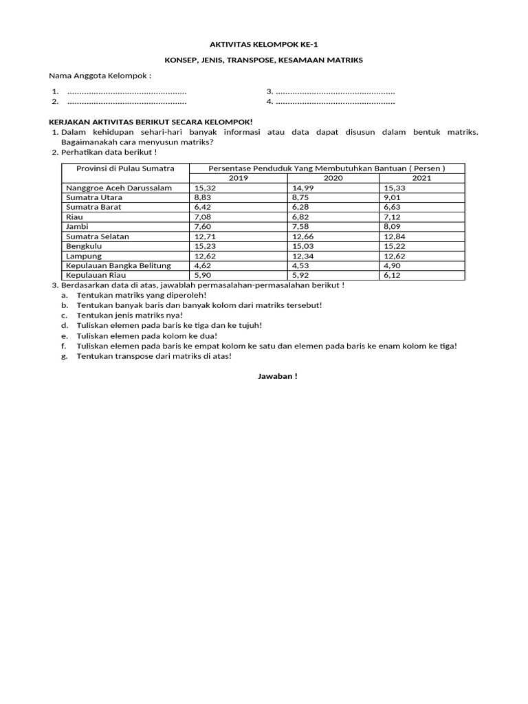 Konsep dan Transpose Matriks | PDF