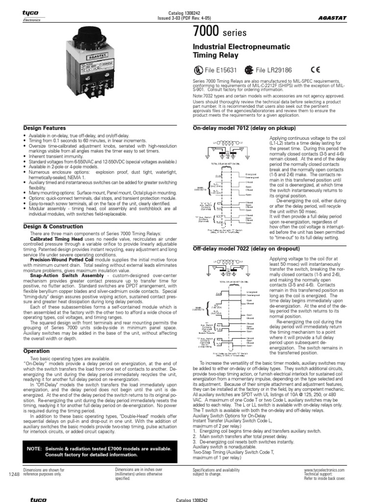 Timers 7000 Series | PDF | Relay | Switch
