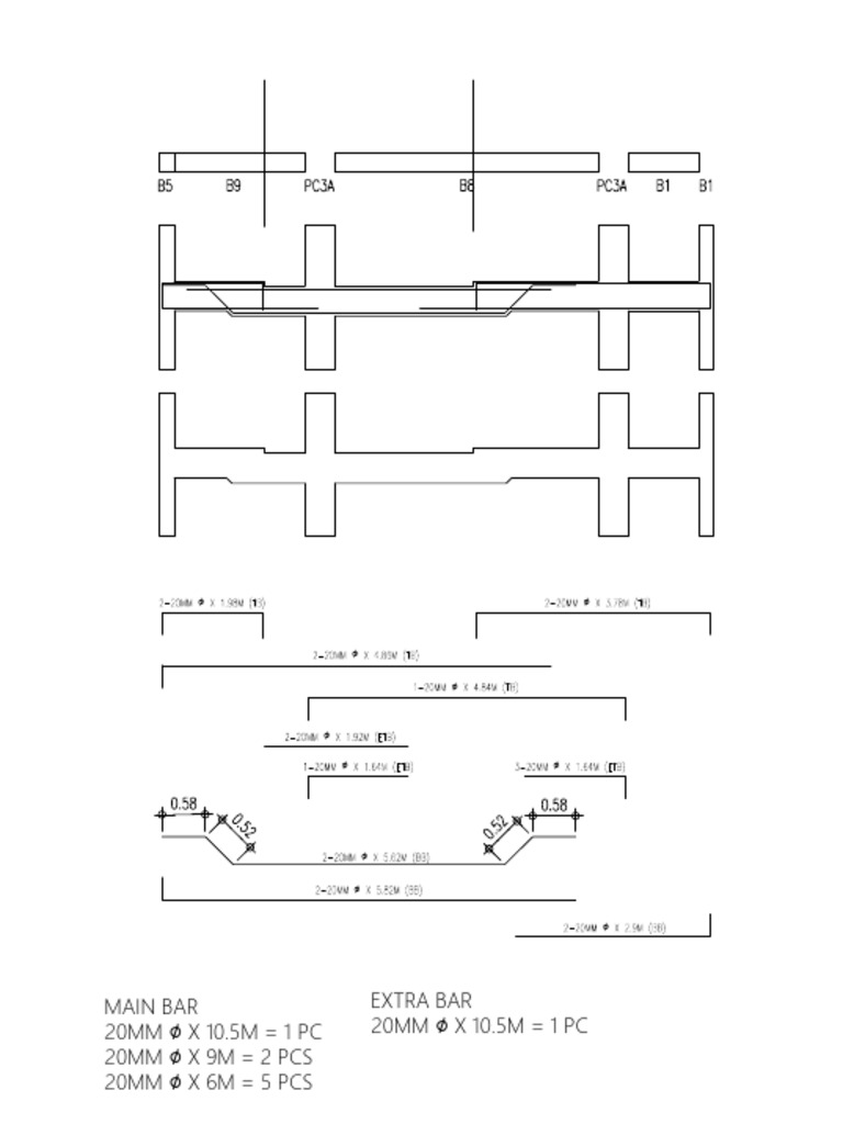 Main Bar 20MM X 10.5M 1 PC 20MM X 9M 2 Pcs 20MM X 6M 5 Pcs Extra Bar ...