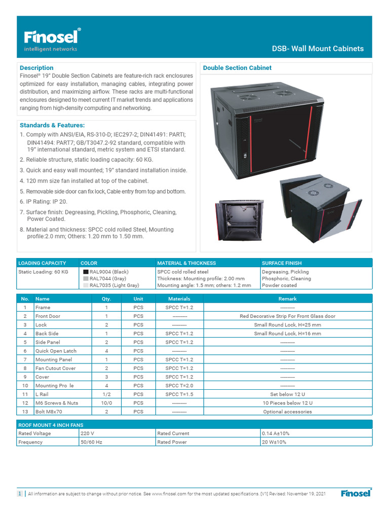 Cabinet - DSB Finosel - Wall Mount 18-11-2021 | PDF | Manufactured Goods