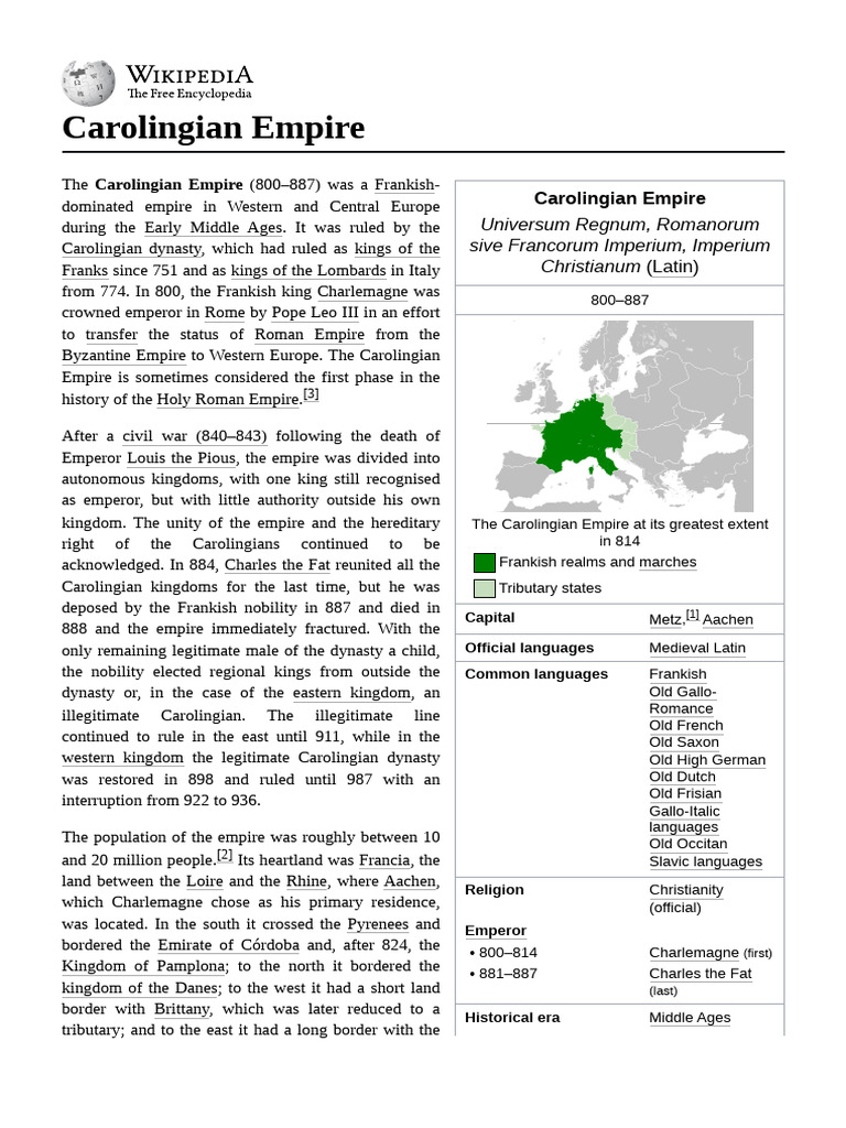 Carolingian Empire | PDF | Charlemagne | Holy Roman Empire