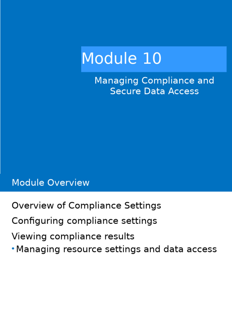 Managing Compliance and Secure Data Access | PDF | Windows 10 | Windows ...