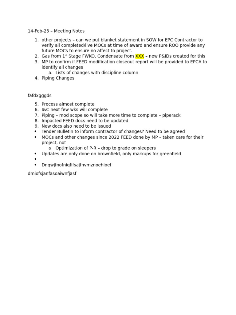 Meeting Notes: EPC Contractor Updates | PDF