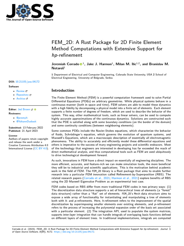 10 21105 Joss 04172 | PDF | Finite Element Method | Partial ...